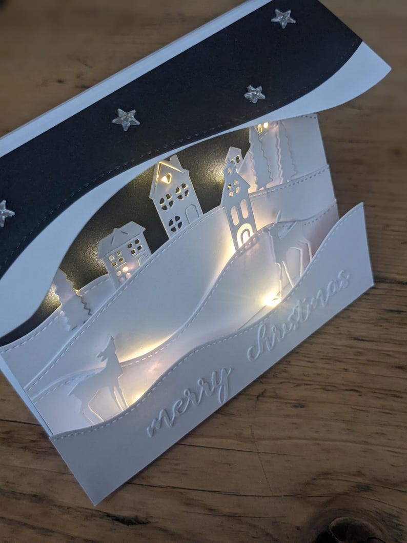 Handmade 3D Christmas Card With Mini LED Lights| Light up Christmas ...