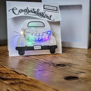 Luxury Wedding Day Card With Mini LED Lights| Handmade | Keepsake Gift ...