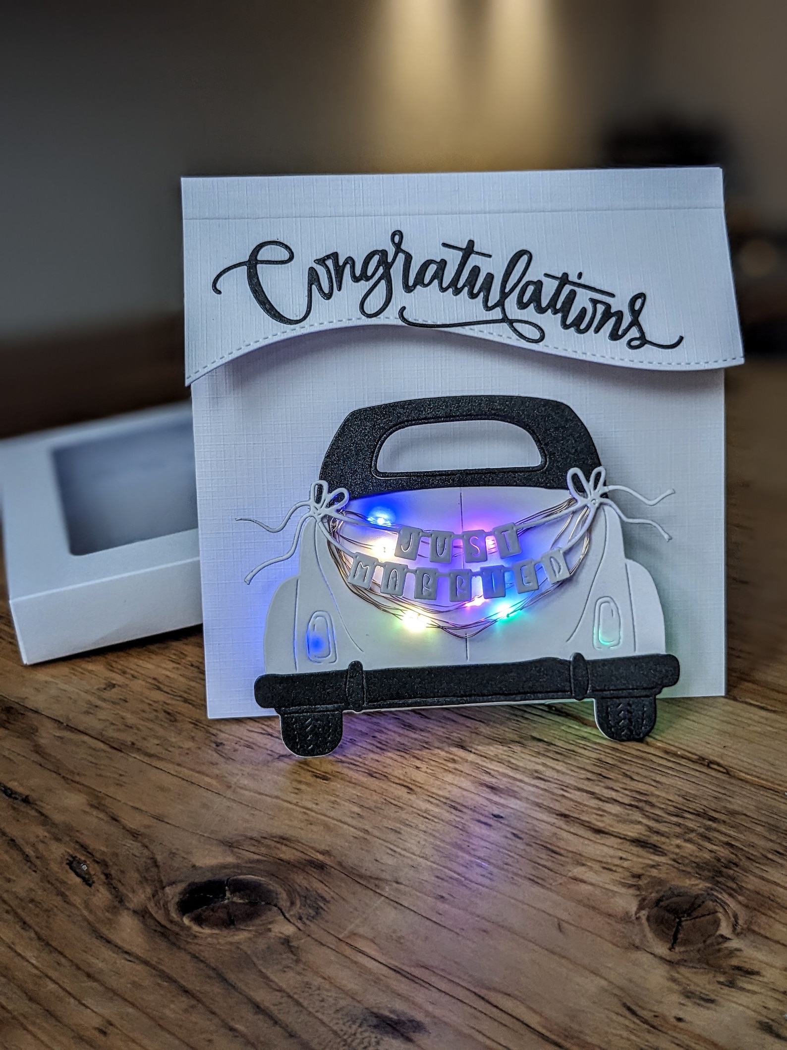 Luxury Wedding Day Card With Mini LED Lights| Handmade | Keepsake Gift ...