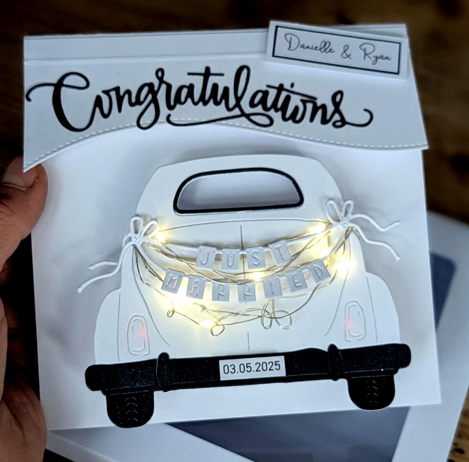 Personalized Wedding Card With LED Lights: Handmade Keepsake With Box ...