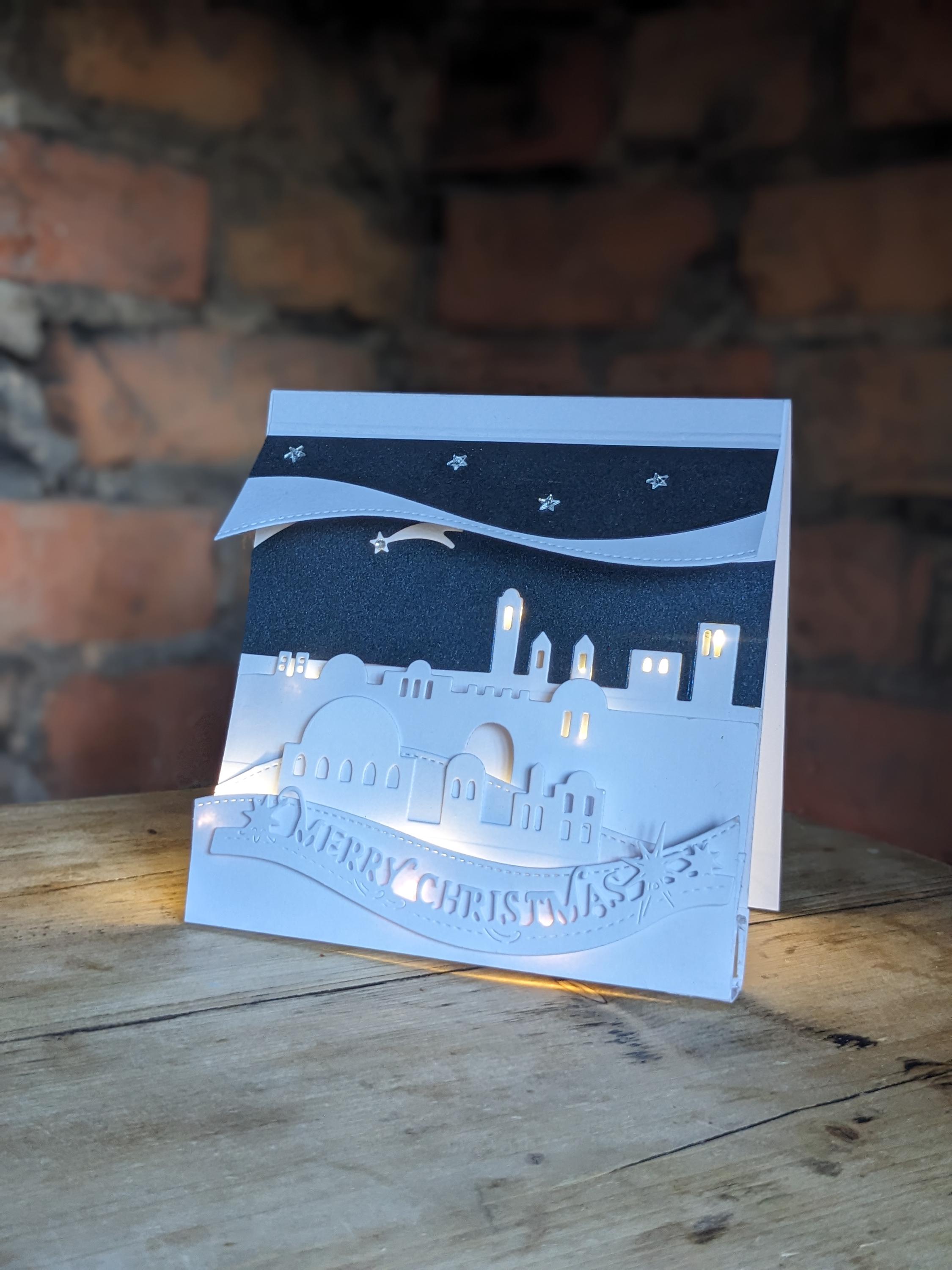Light up Christmas Card| Little Town of Bethlehem Card With LED Lights ...