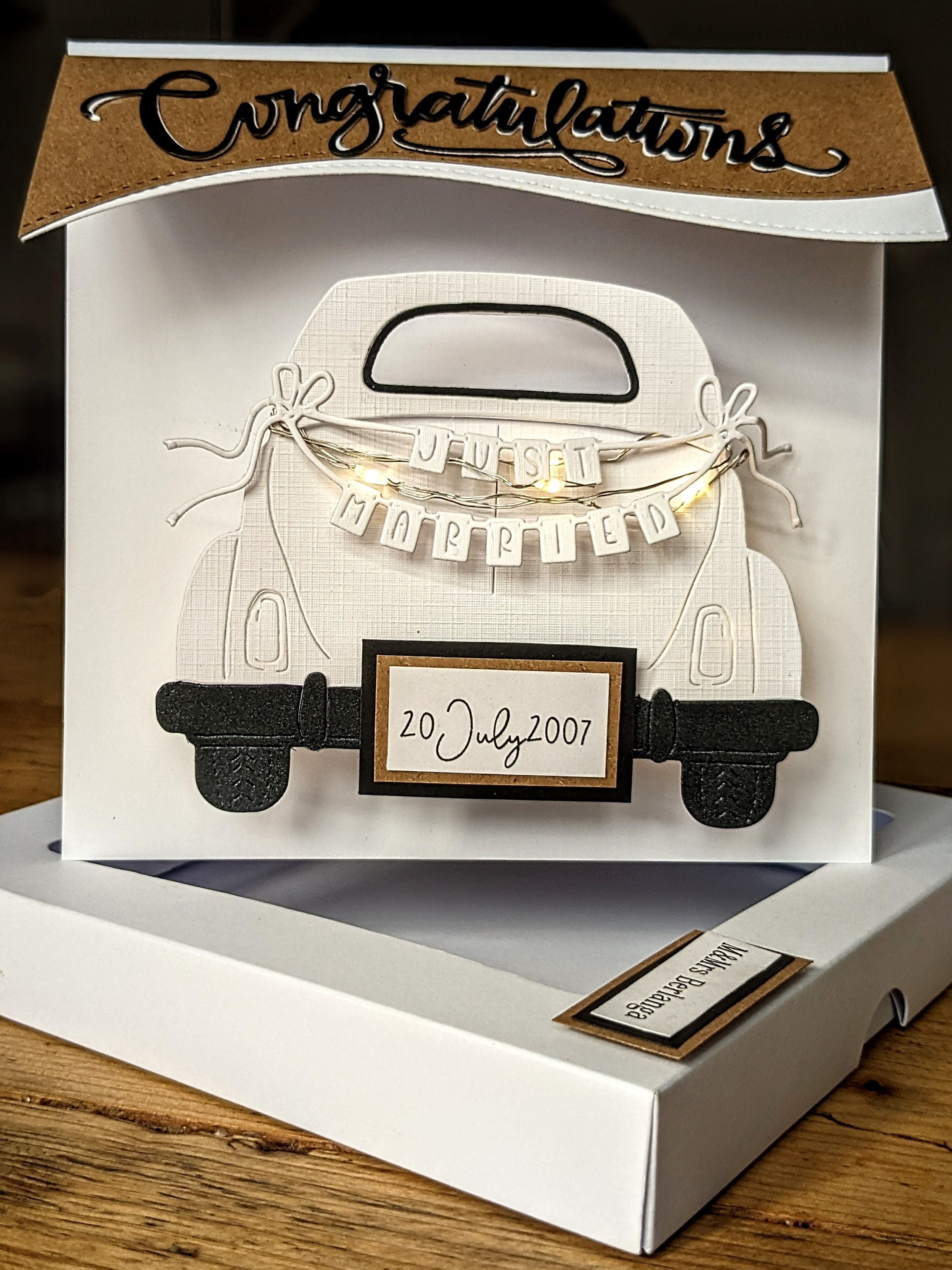 Luxury Wedding Day Card With Mini LED Lights Handmade Keepsake Gift ...