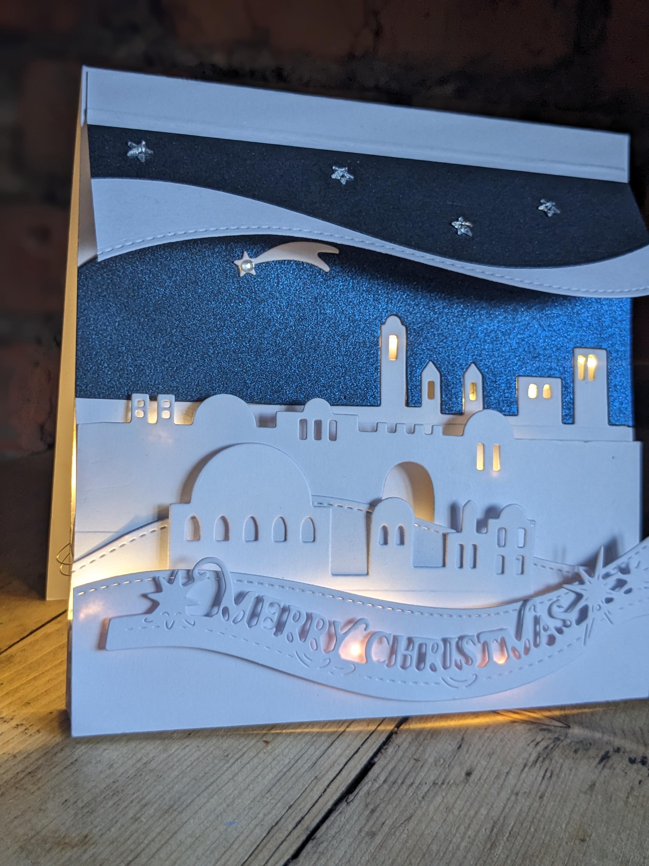 Light up Christmas Card| Little Town of Bethlehem Card With LED Lights ...