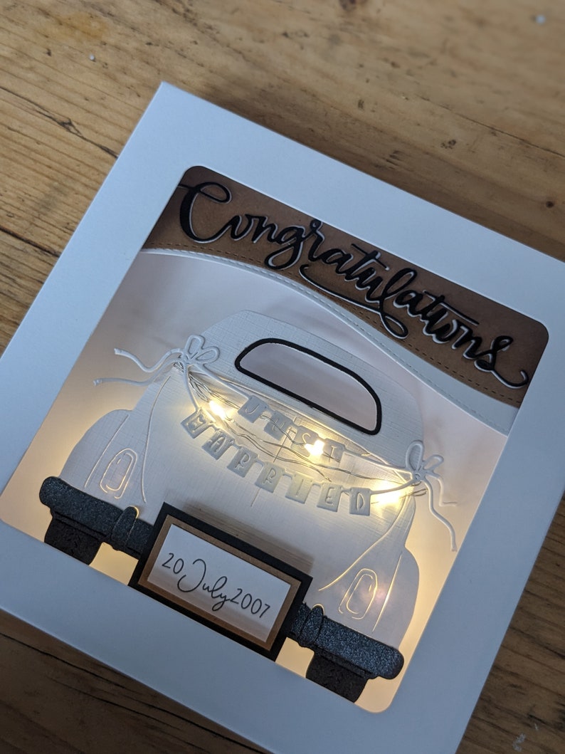 Luxury Wedding Day Card With Mini LED Lights Handmade Keepsake Gift ...