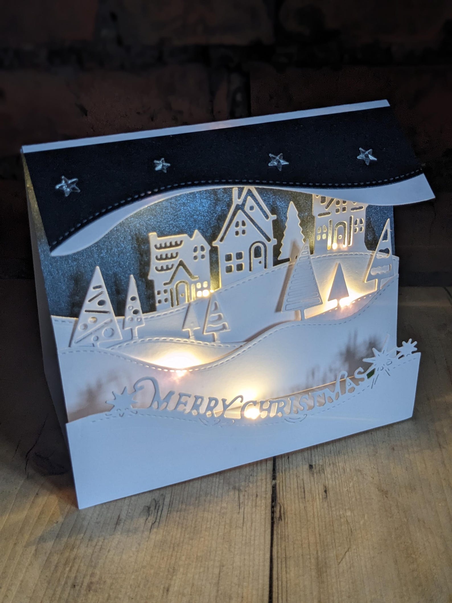 Handmade 3D Christmas Card| Decoration| Keepsake Christmas Village With ...
