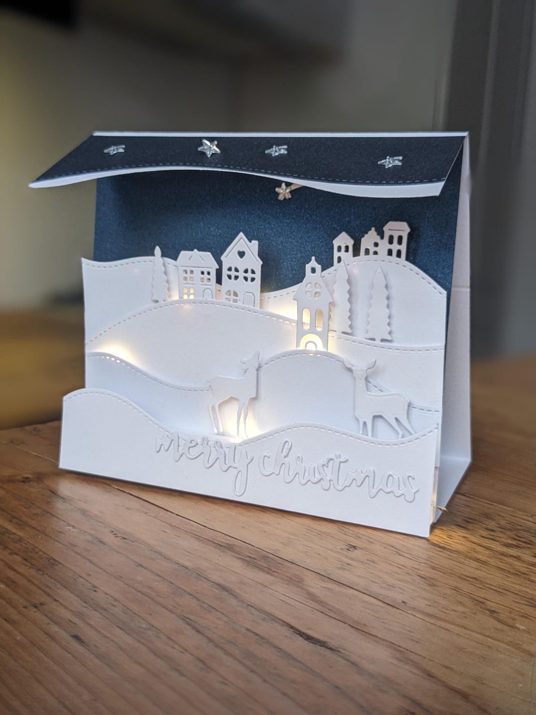 Handmade 3D Christmas Card With Mini LED Lights| Light up Christmas ...