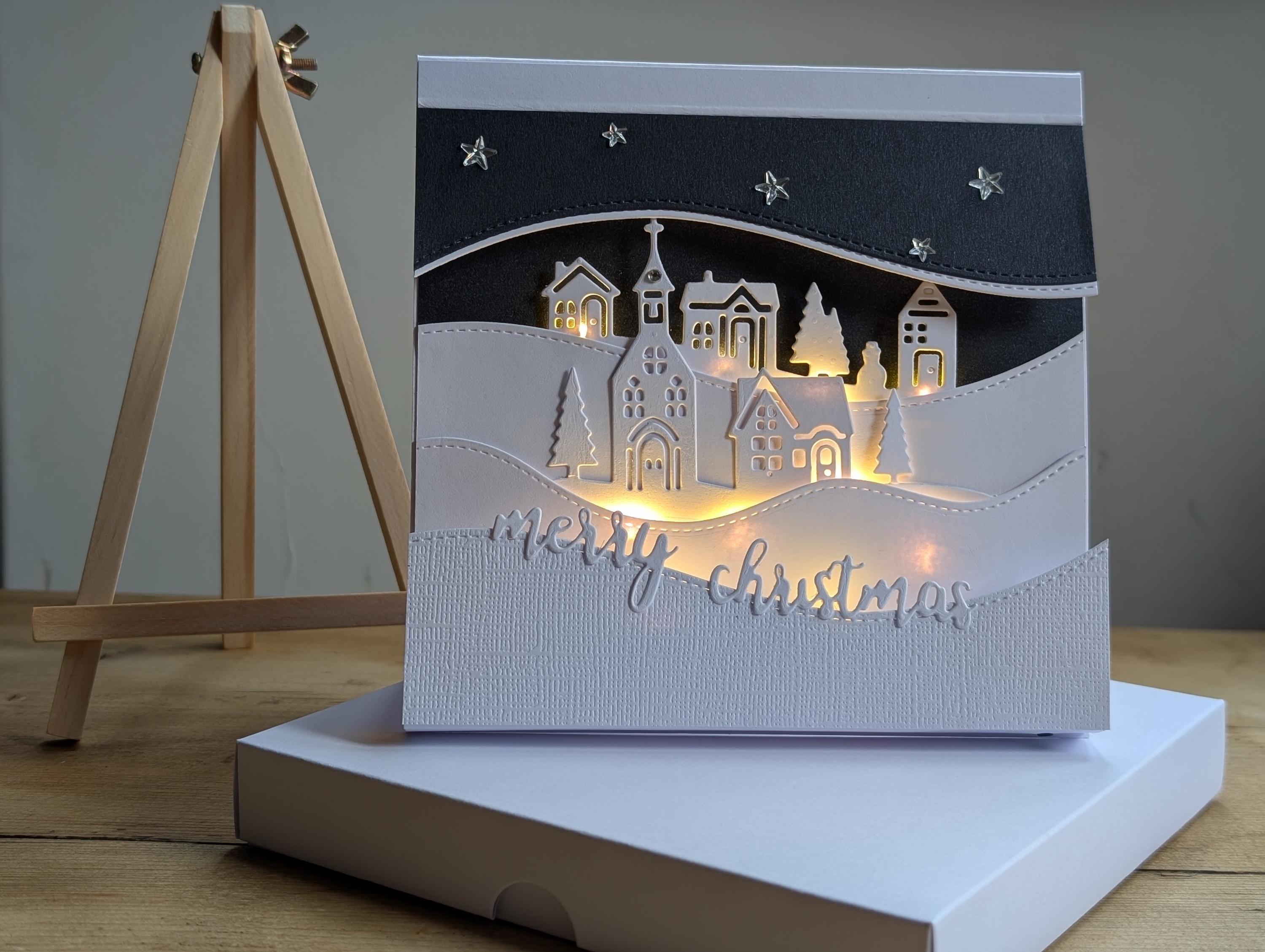 Handmade 3D Christmas Card With Mini LED Lights| Light up Christmas ...