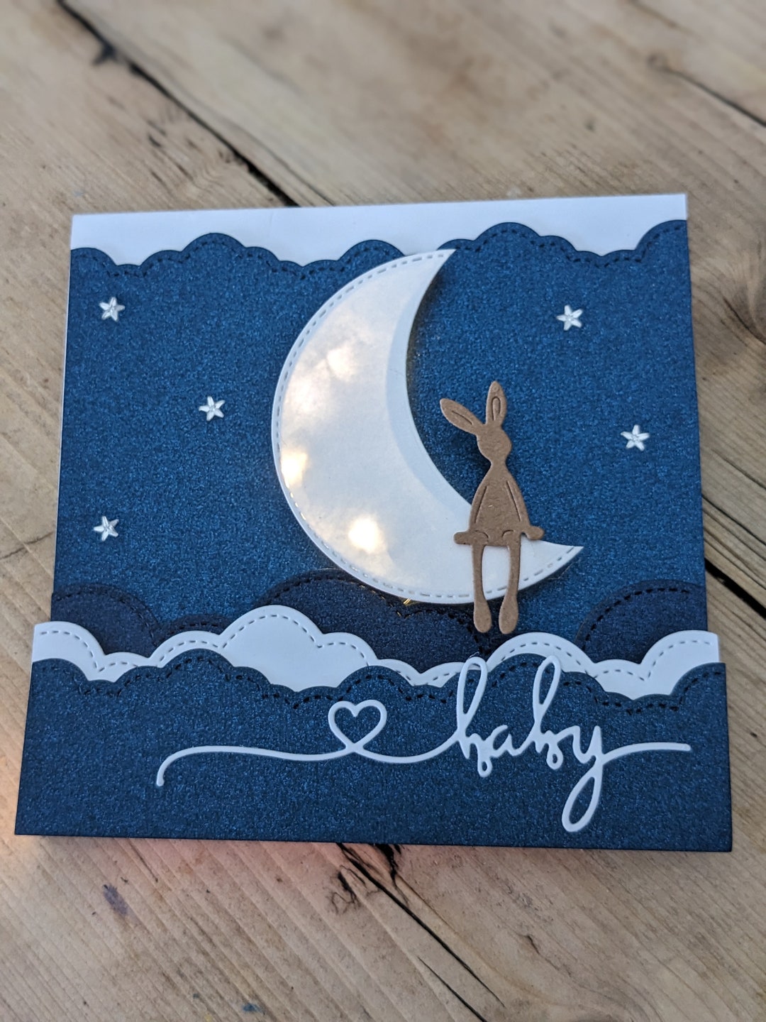 New Baby Card Hello Baby Card Personalised Handmade Light up Card ...