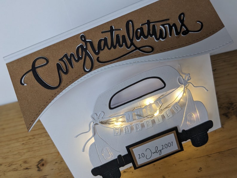 Luxury Wedding Day Card With Mini LED Lights Handmade Keepsake Gift ...