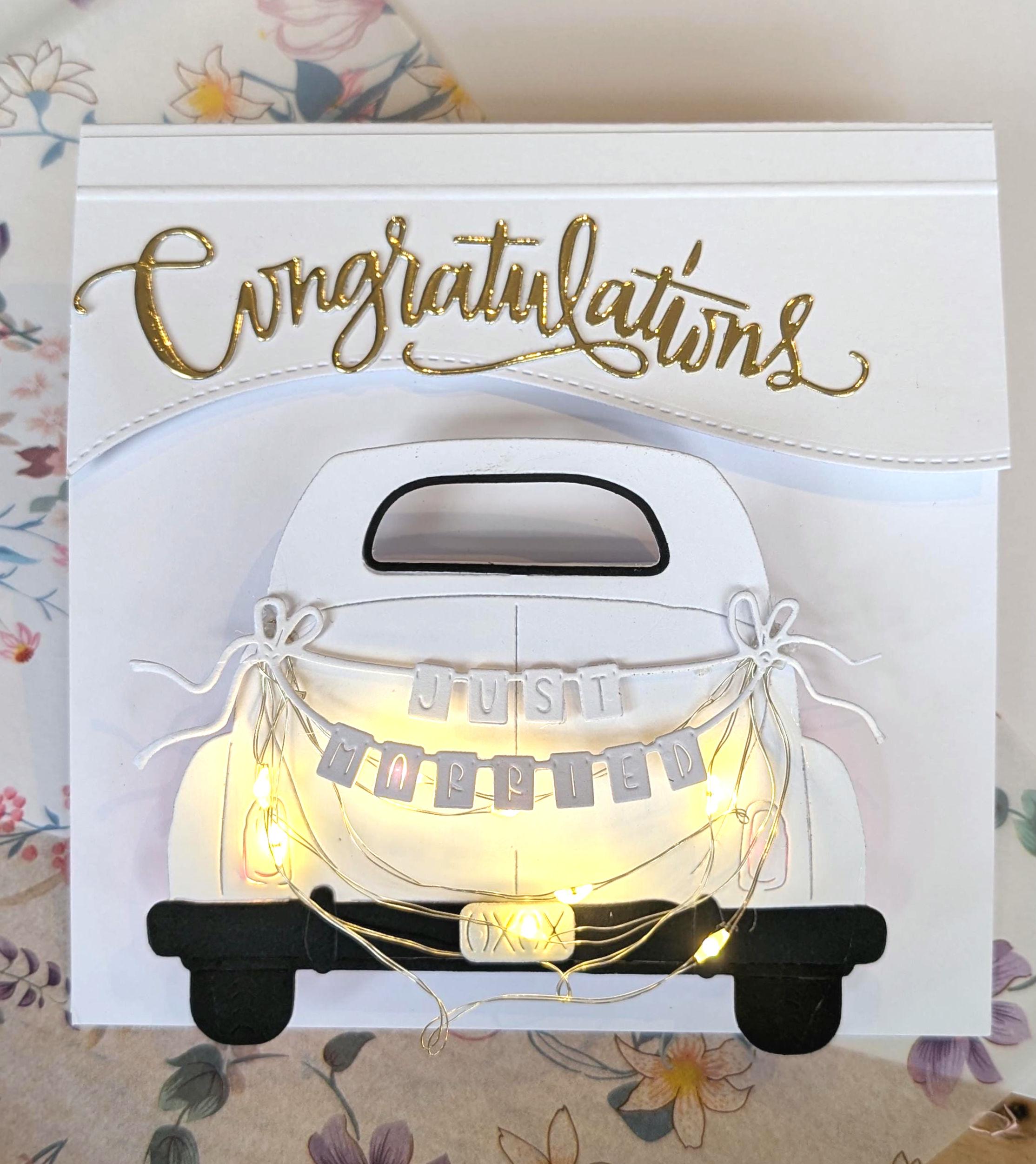 Personalized Wedding Card With LED Lights: Handmade Keepsake - Etsy