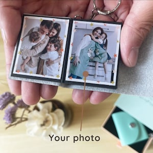 10 Photos Mini Album,leather Keychain,custom Photo Keychain ...