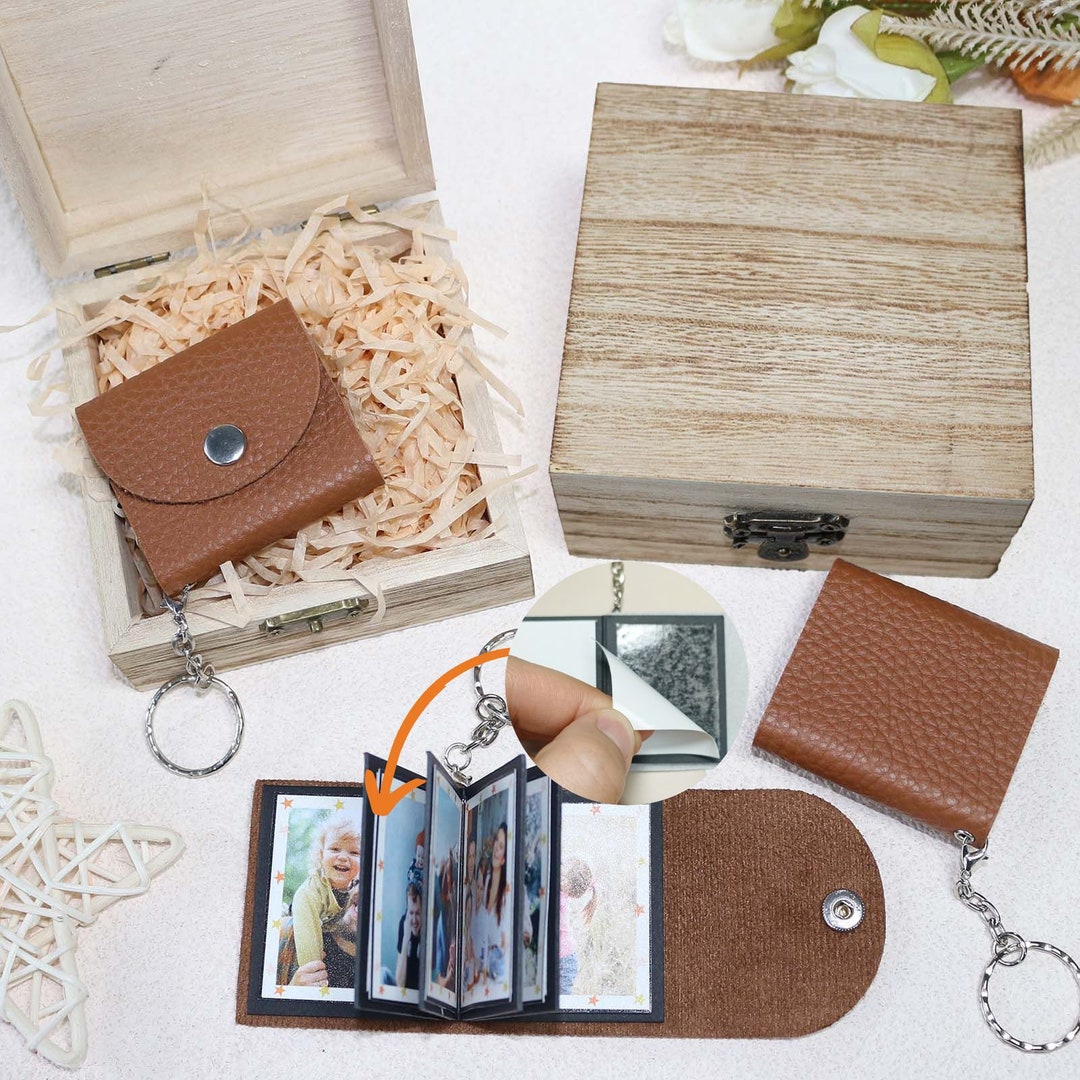 Personalized Mini Photo Keychain, Mini Leather Photo Keychain,diy Photo ...