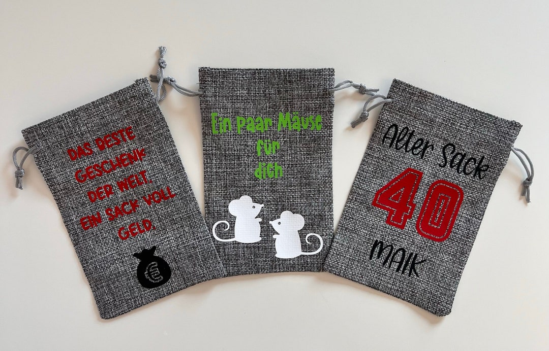 Geldgeschenk Verpackung Geldsack Geldsäckchen Geburtstagsgeschenk 30 40 ...
