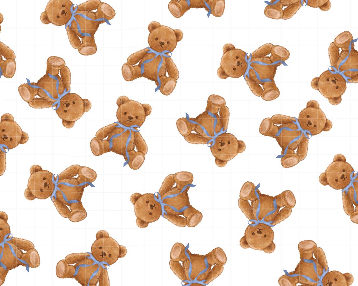 Teddy Bear Gift Wrap, Cute Bears Wrapping Paper, Digital Download Paper ...