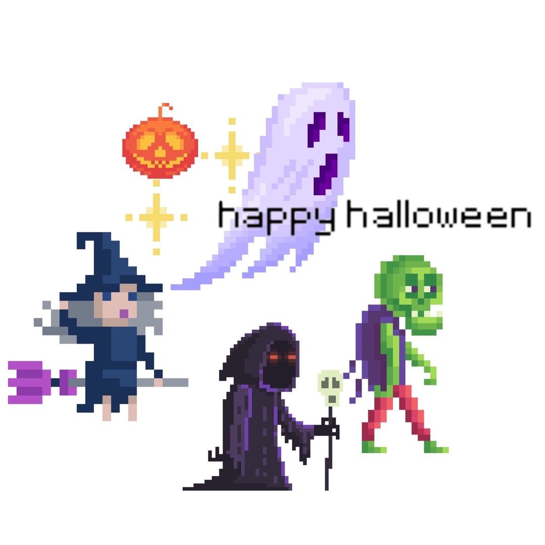 Pixel Art, Pixel Design, Pixel Bundle, Pixel Halloween, Happy Halloween ...