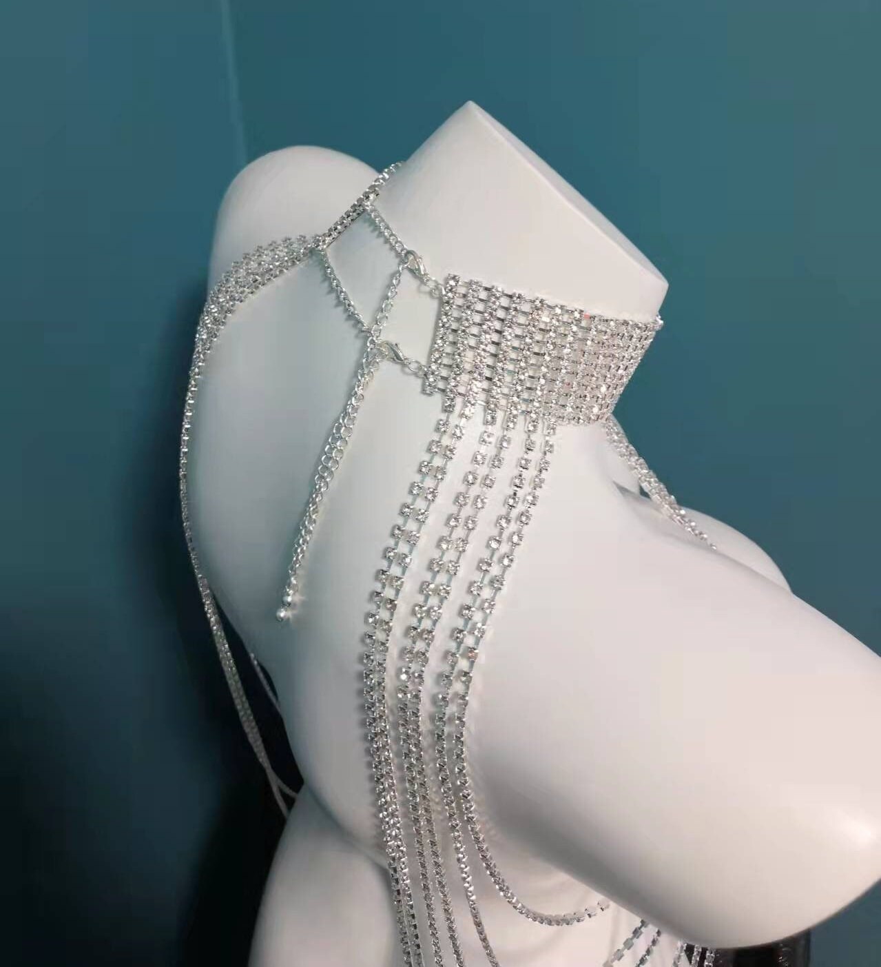 Rhinestone Shoulder Chain With Necklace Multi Layer Body - Etsy