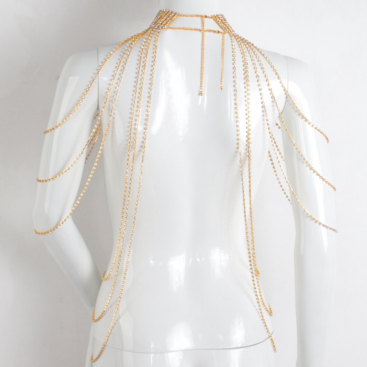 Rhinestone Shoulder Chain With Necklace Multi Layer Body - Etsy