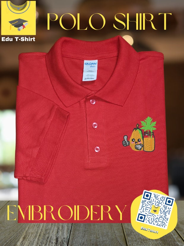 POLO Shirt With EMBROIDERY for Papaya FRUIT Juice Tshirt - Etsy