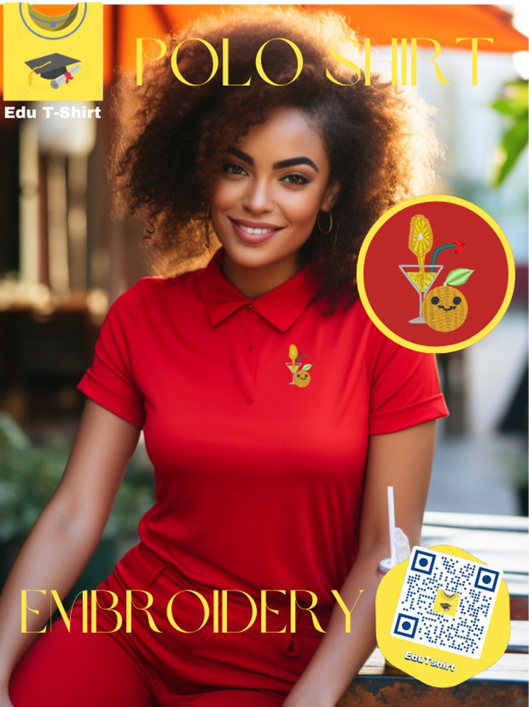 POLO Shirt With EMBROIDERY for Lemon Fruit Juice Tshirt - Etsy
