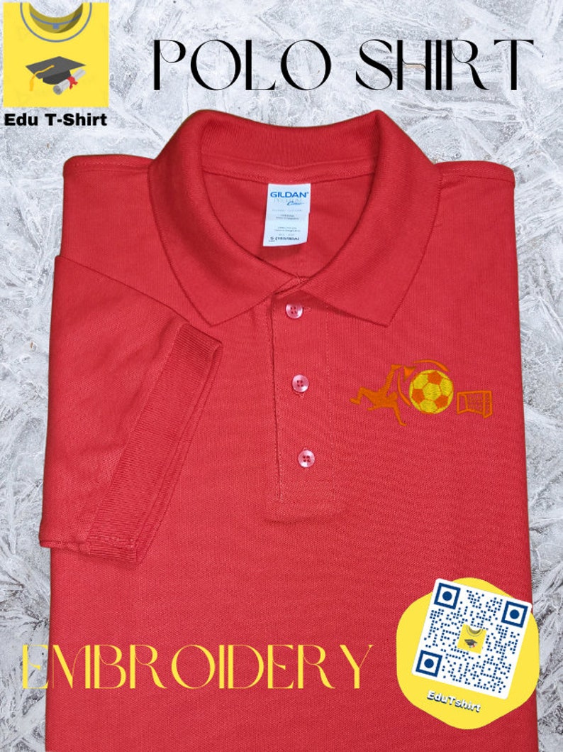 POLO Shirt With EMBROIDERY for Football SPORTS Tshirt Tees - Etsy