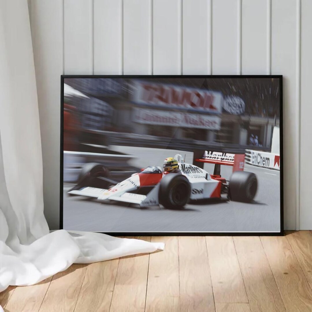 Ayrton SENNA Mclaren Vintage FORMULA 1 Wall POSTER Mclaren Canva Print ...