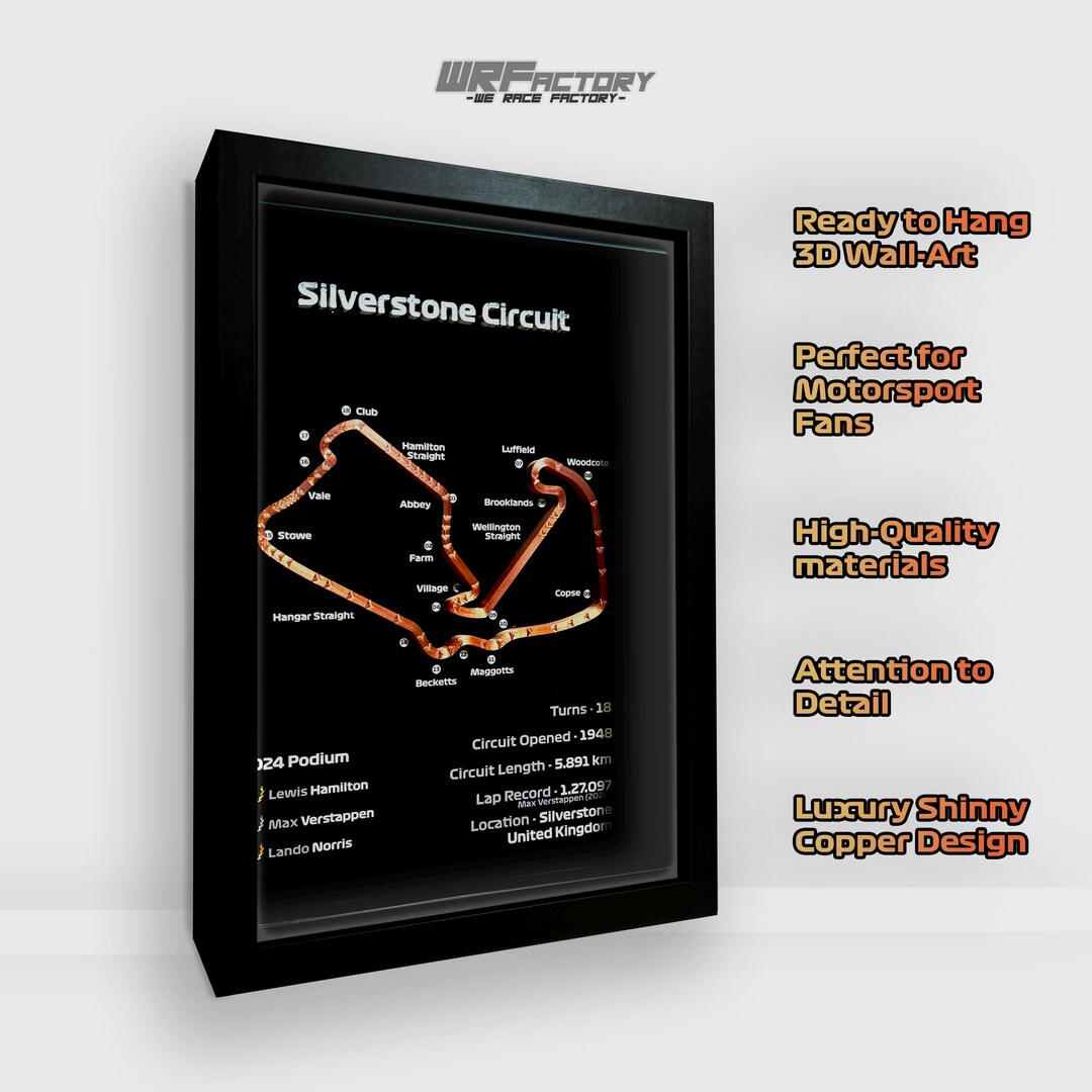 3D SILVERSTONE Circuit Poster Unitedkingdom Formula 1 Track Wall Art ...