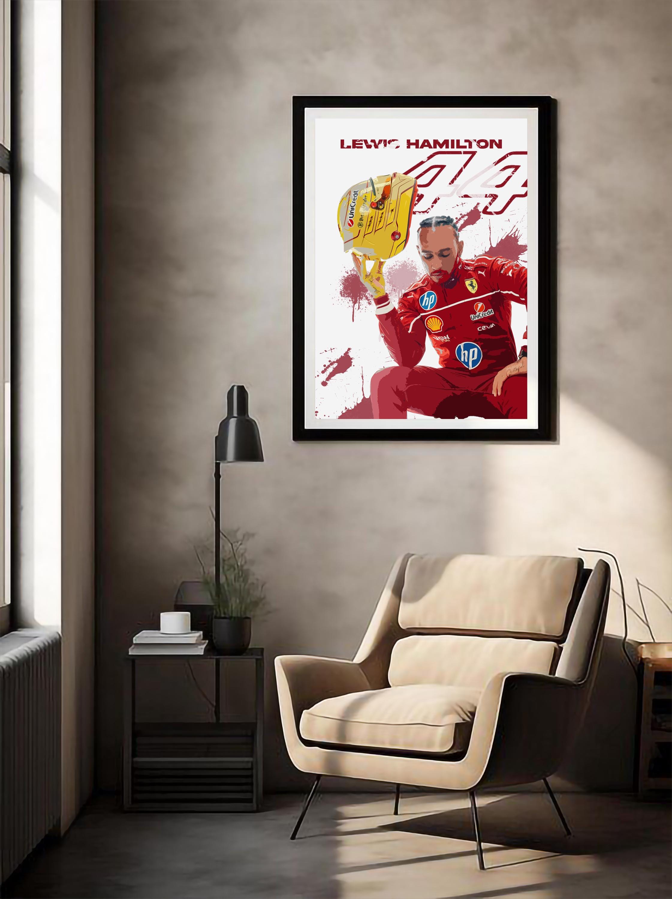 Lewis Hamilton Ferrari F1 Poster: Recycled Cotton Wall Art - Etsy
