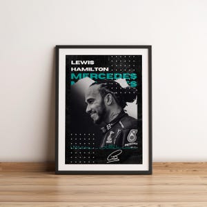 Lewis HAMILTON 44 Mercedes FORMULA 1 Wall POSTER Canva Print A4 A3 A2 ...