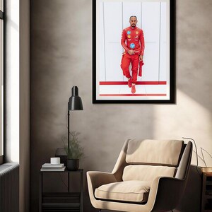 Lewis Hamilton Ferrari F1 Poster: Recycled Cotton Canvas Print - Etsy