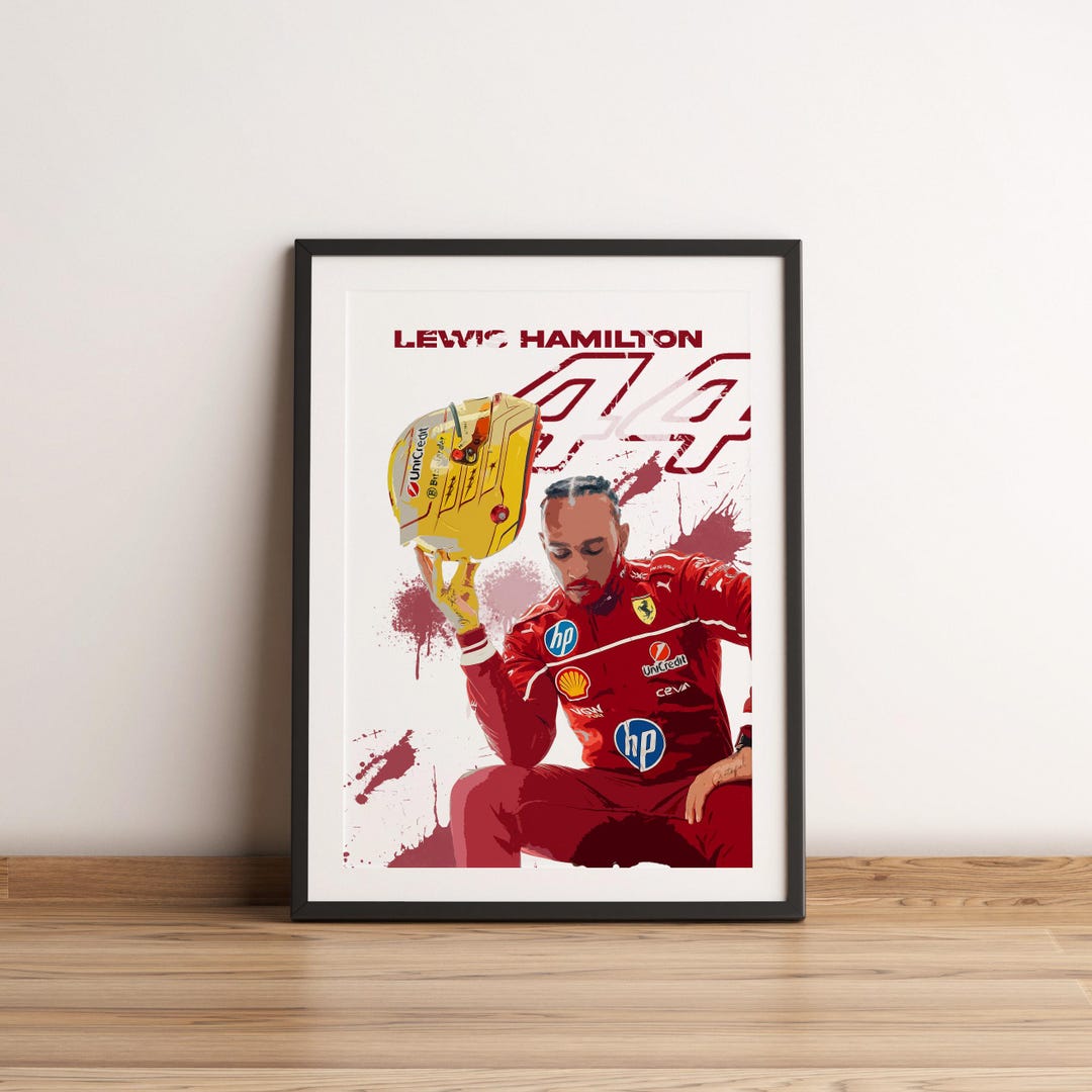 Lewis Hamilton Ferrari F1 Poster: Recycled Cotton Wall Art - Etsy
