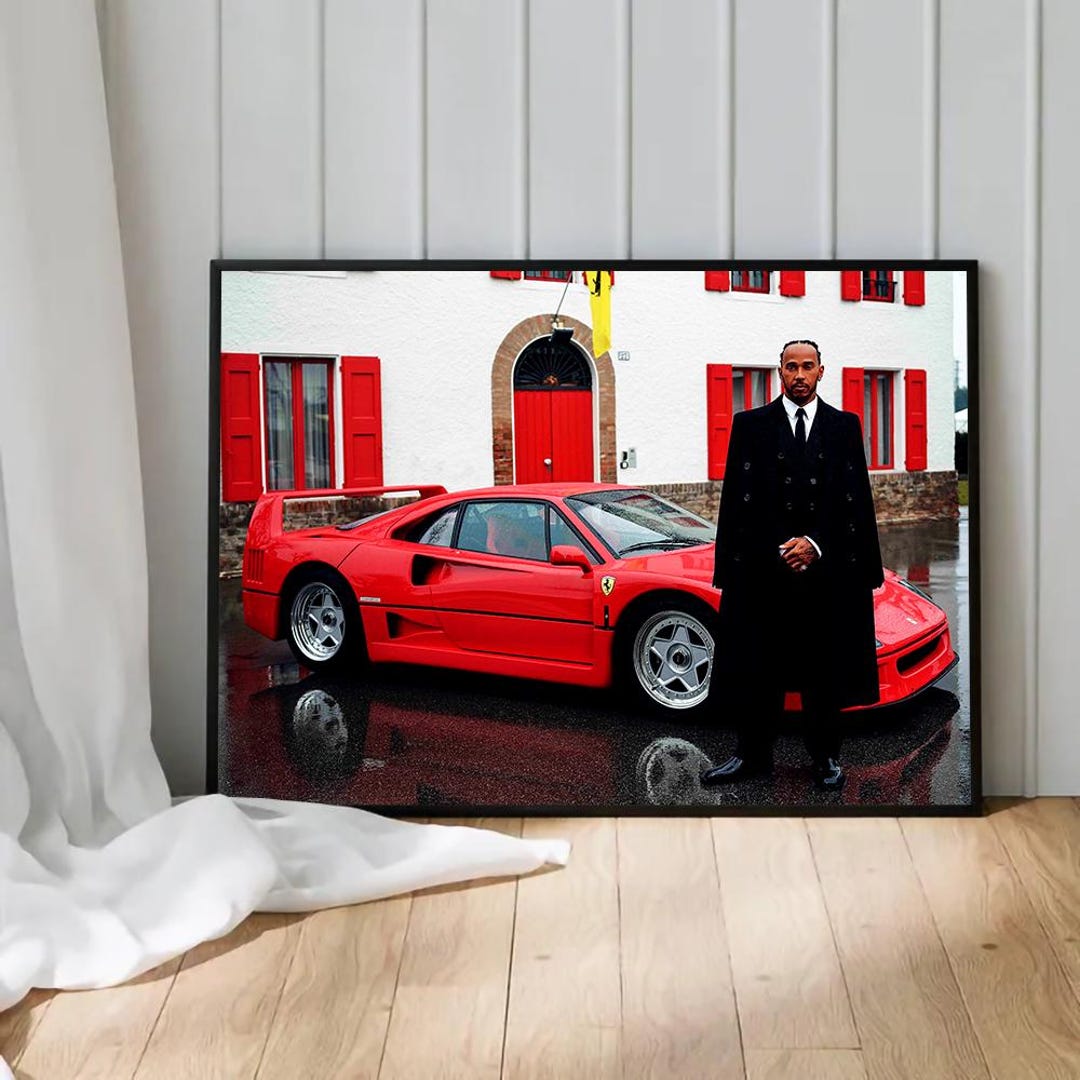 Lewis HAMILTON Ferrari F40 FORMULA 1 Wall POSTER Canva Print A4 A3 A2 ...