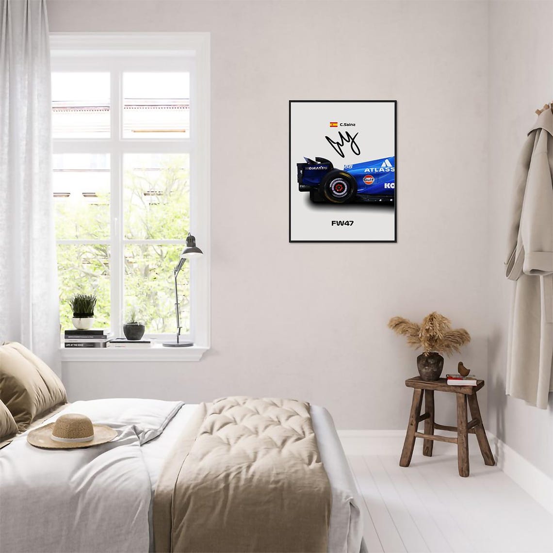 Carlos Sainz F1 Poster: Williams Formula 1 Art, Recycled Cotton Print ...