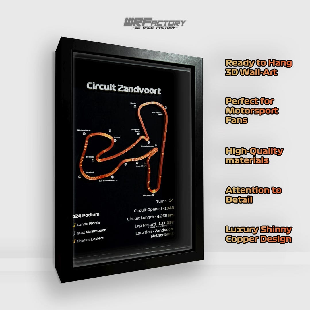 3D Zandvoort Circuit Poster Netherlands Formula 1 Track Wall Art With ...