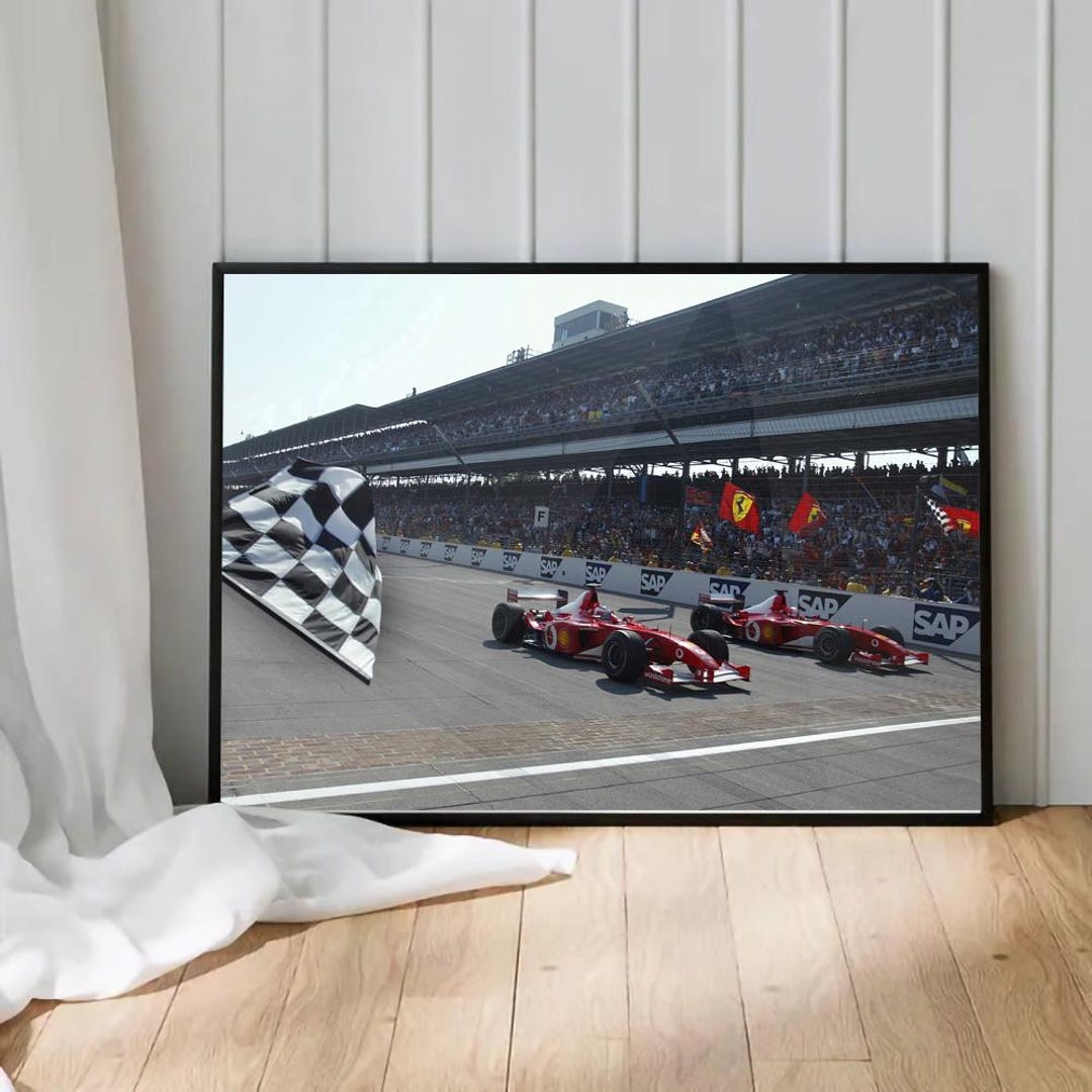 Michael SCHUMACHER Ferrari Vintage FORMULA 1 Wall POSTER Mclaren Canva ...