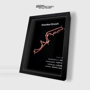 3D SUZUKA Circuit Japan F1 Track Wall Art With Elevation Handmade ...