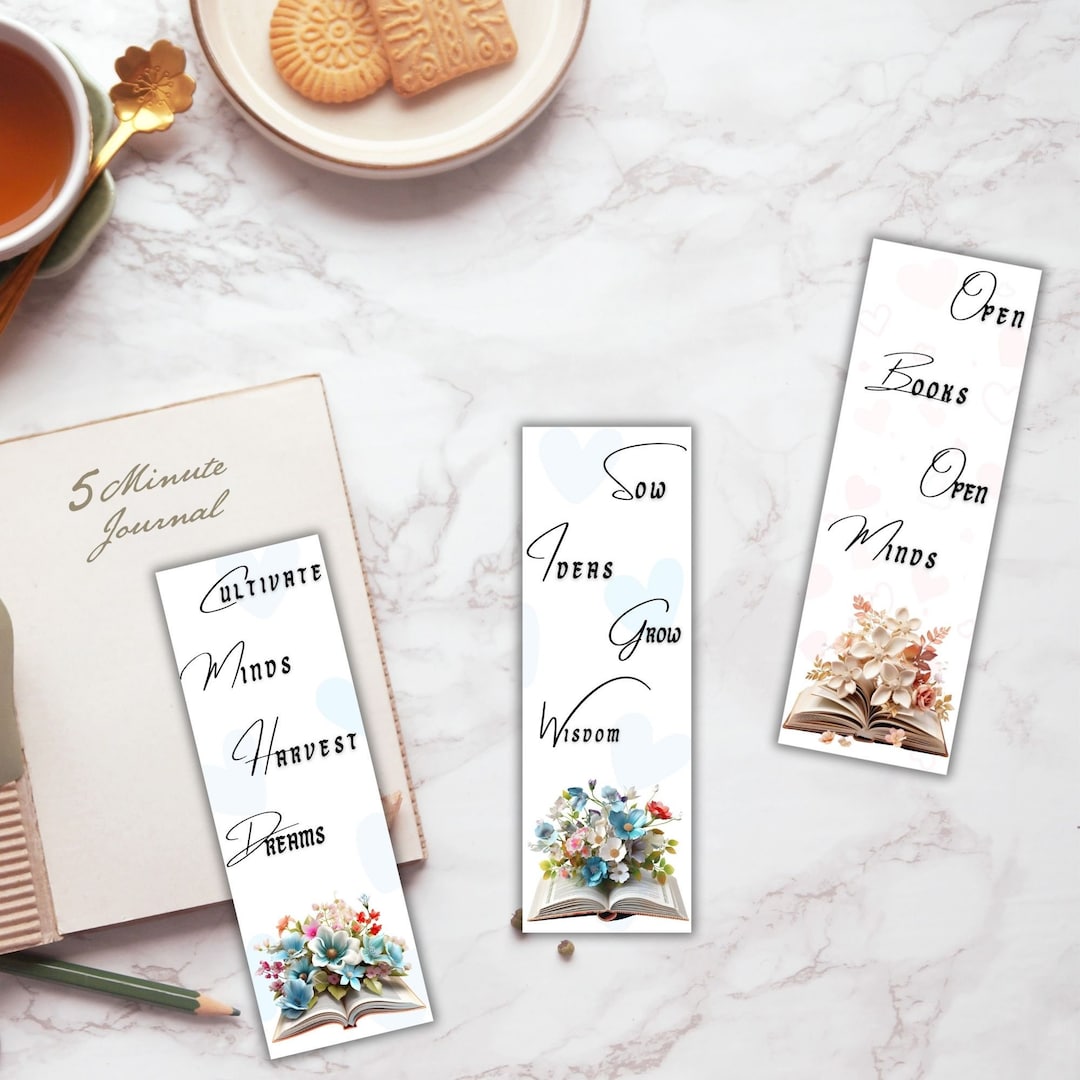 Books and Flowers,blooming Quotes Bookmarks,gift for Book Lovers ...