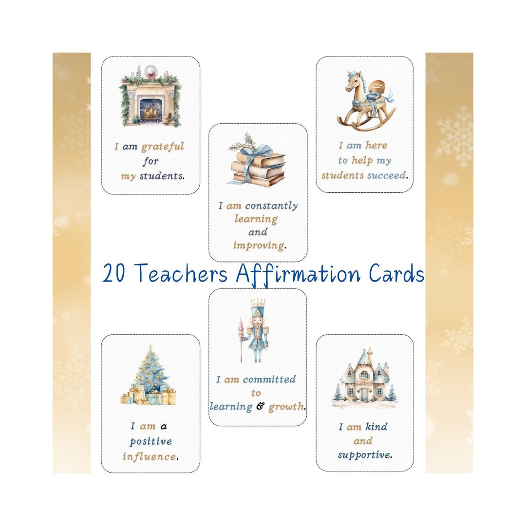 Affirmation Cards for Teacher,teacher Affirmation Cards, Christmas Gift ...