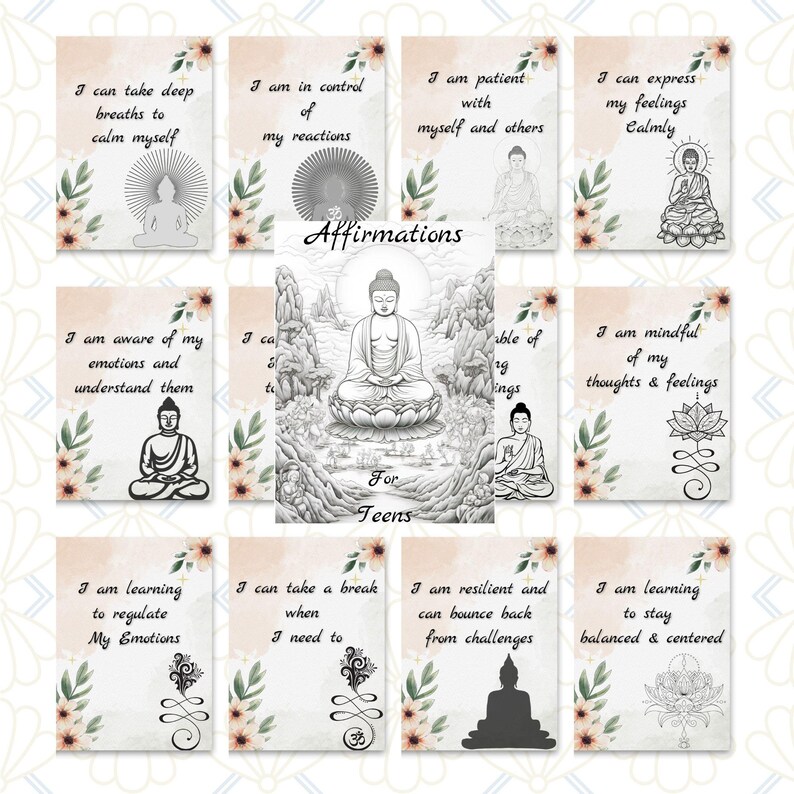 Mindfulness Affirmation Cards for Teens,positive Affirmation Cards for ...