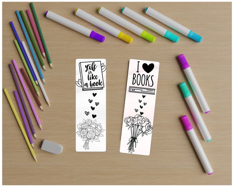 Colouring Bookmarks With Book Quotes,printable Bookmarks to Colour,gift ...