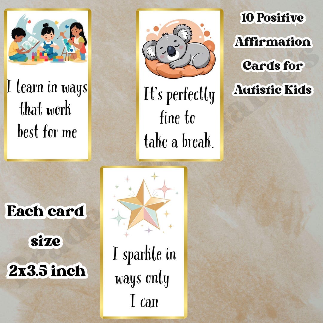 Positive Affirmation Cards for Autistic Kids | 10 Confidence-boosting ...