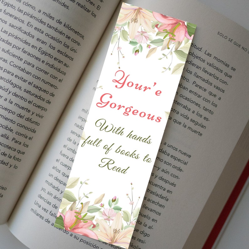 Floral Bookmarks With Inspirational Quotes - Set of 12 ...
