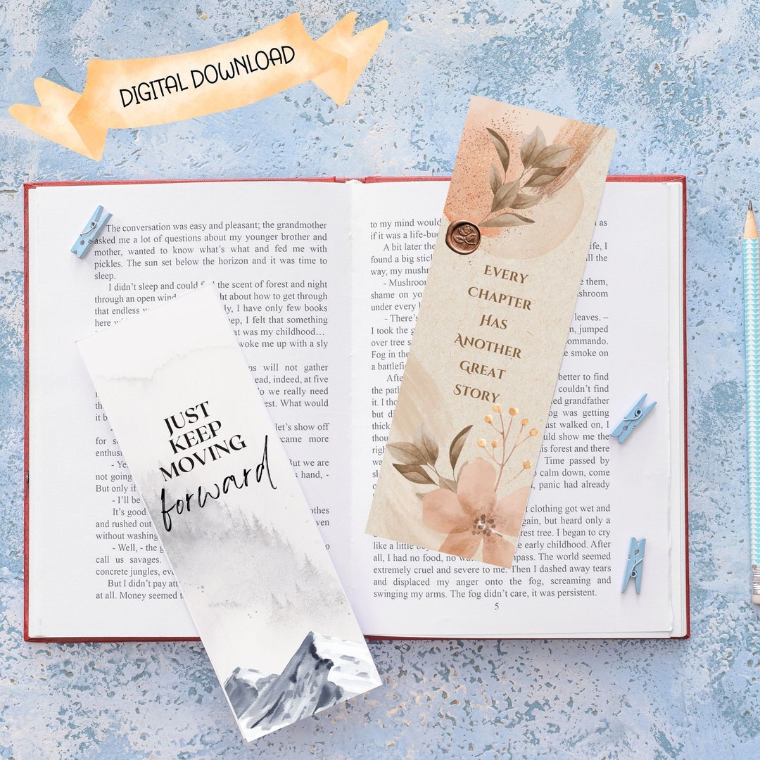 Adventure Bookmarks: Motivational & Floral Designs (PDF Download) - Etsy