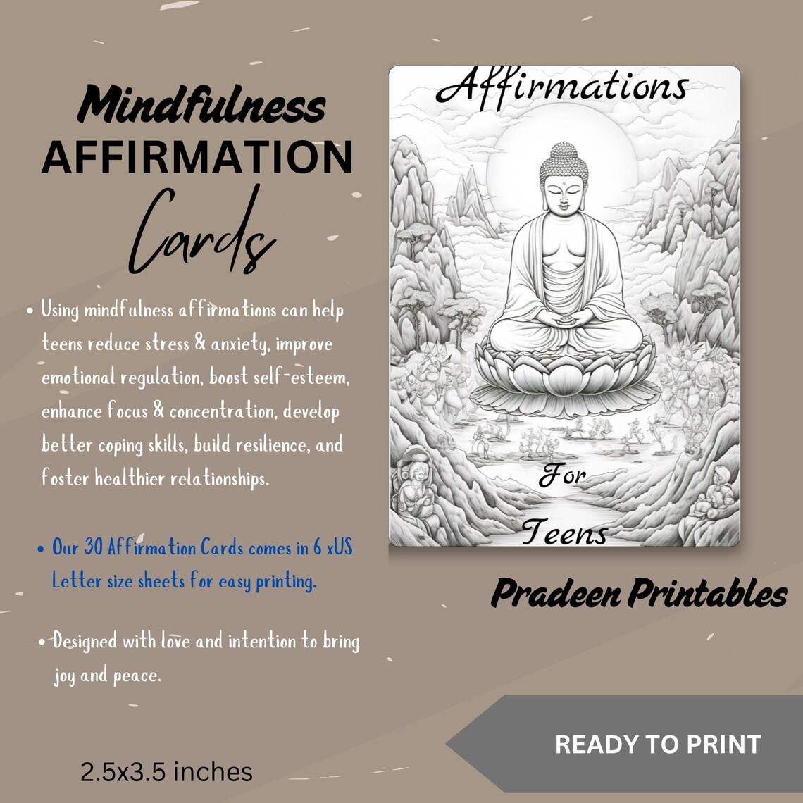 Mindfulness Affirmation Cards for Teens: Emotional Regulation (PDF) - Etsy