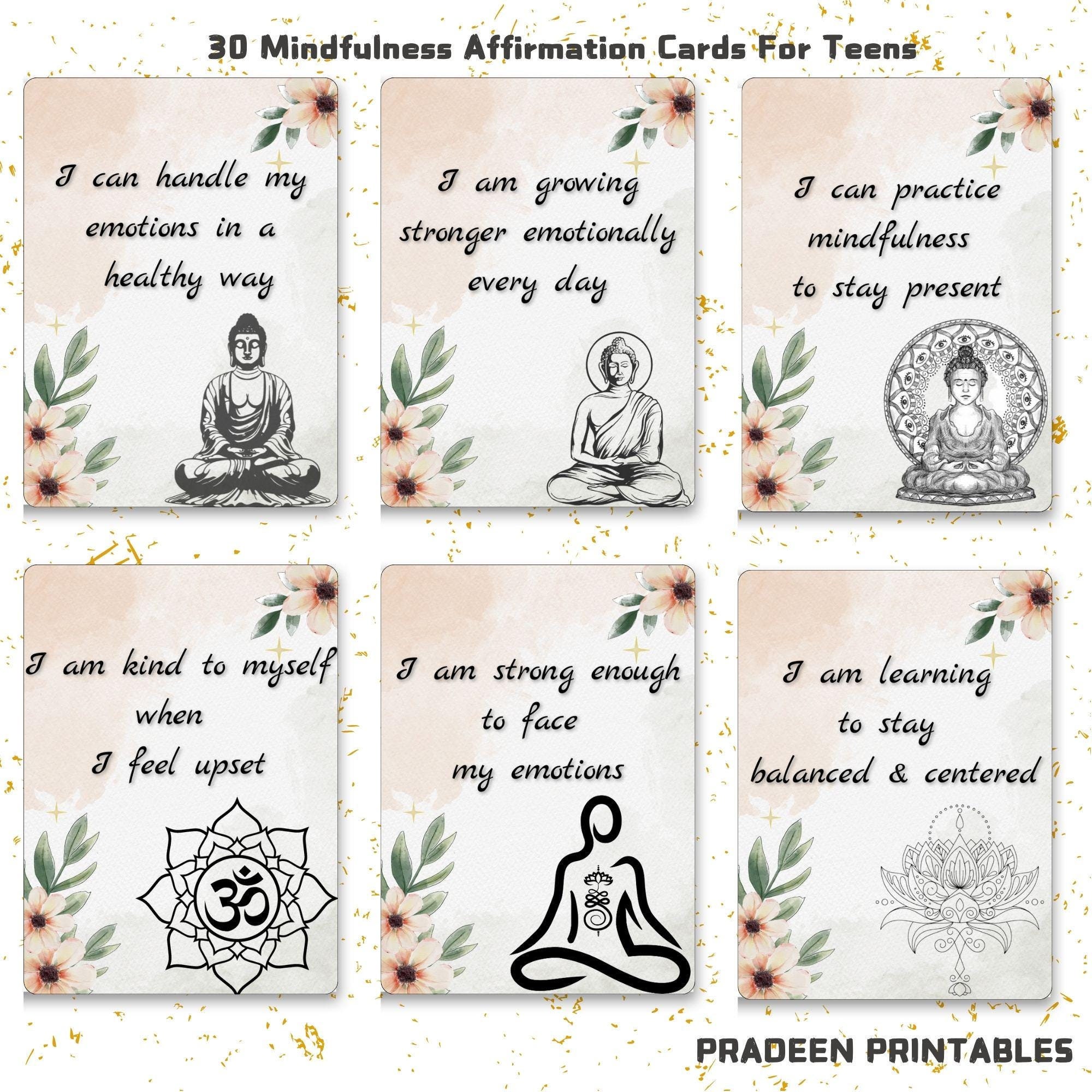 Mindfulness Affirmation Cards for Teens,positive Affirmation Cards for ...