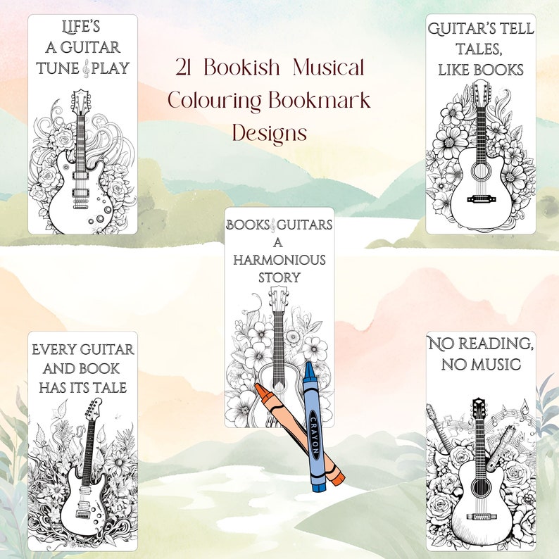 Colouring Bookmarks,musical Bookmarks,book Lover Colouring,educational ...