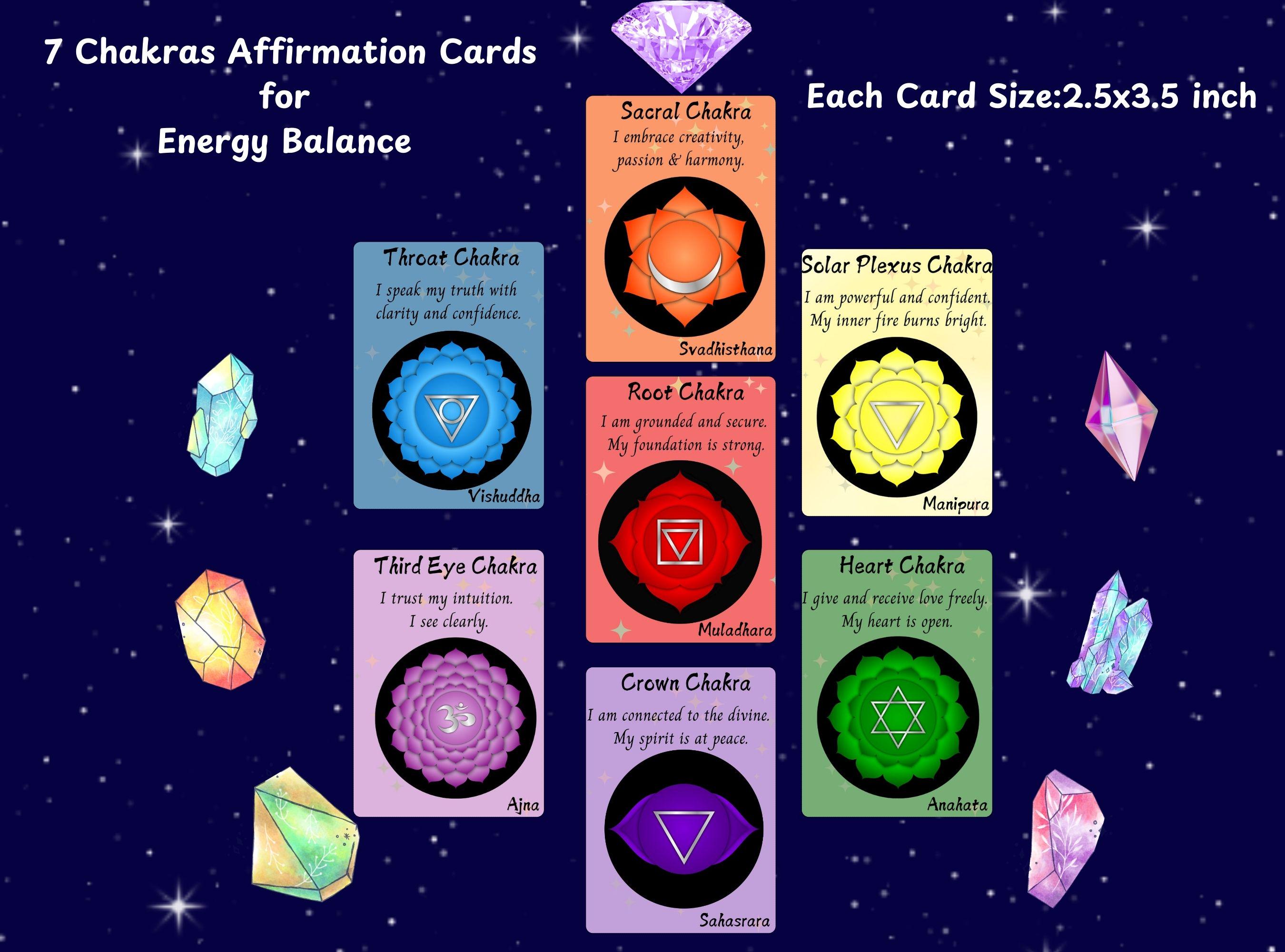 7 Chakras Affirmation Cards,printable Chakra Affirmation Cards,chakra ...