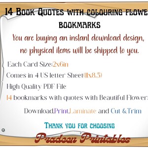 Colouring Bookmarks With Book Quotes,printable Bookmarks to Colour,gift ...