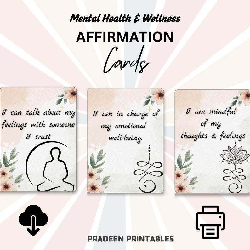 Mindfulness Affirmation Cards for Teens,positive Affirmation Cards for ...