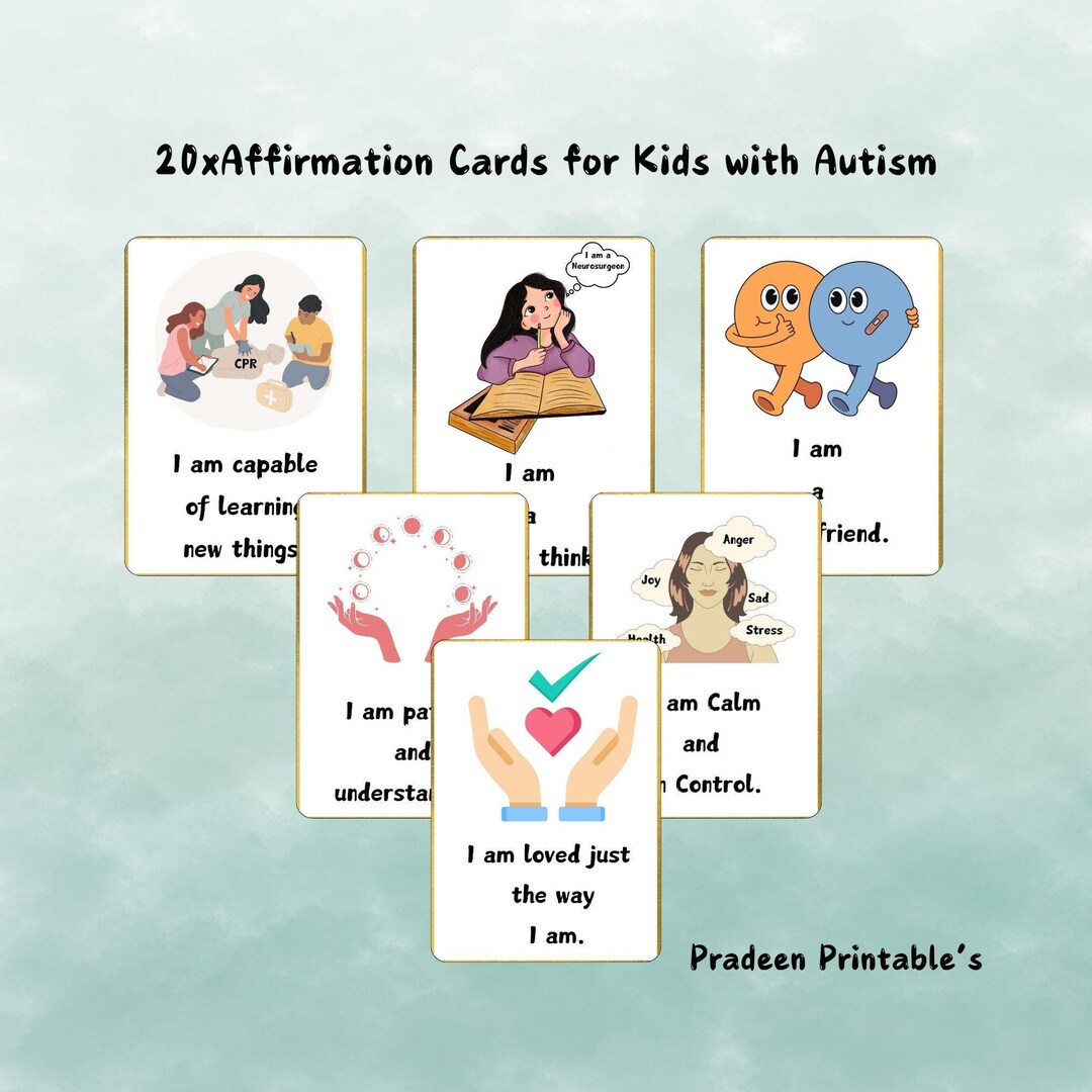 20 Affirmation Cards for Kids,printable Children's Positive ...