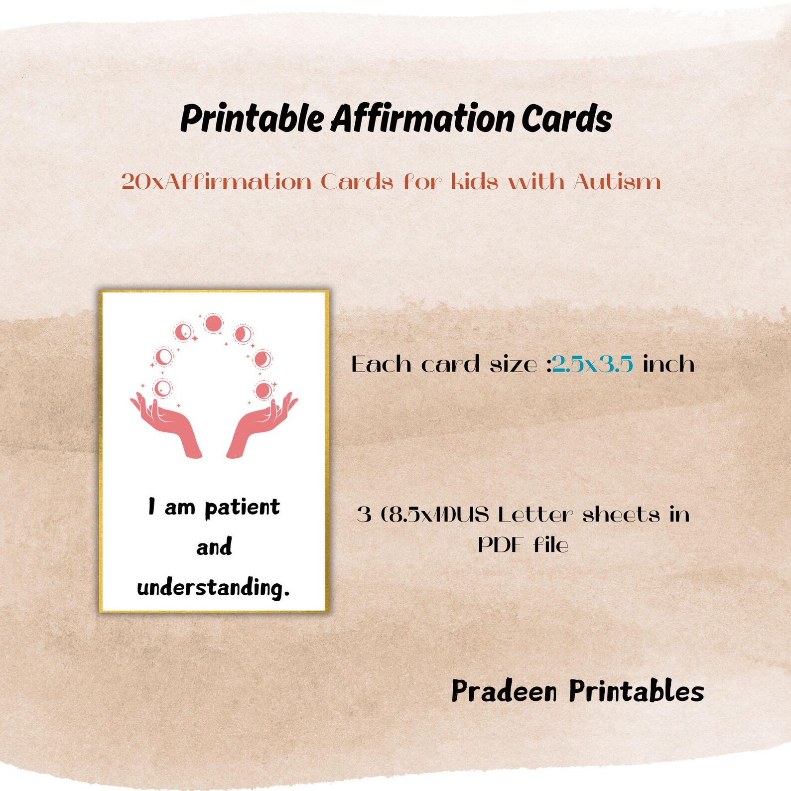 20 Affirmation Cards for Kids,printable Children's Positive ...